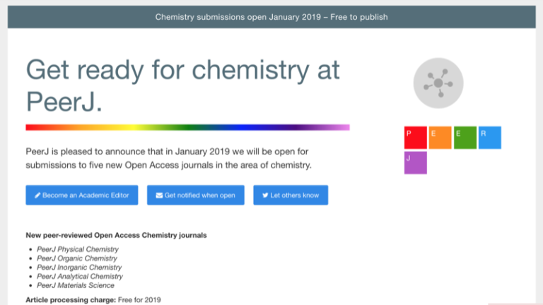 Get ready for Chemistry at PeerJ: Five new journals in Chemistry from ...